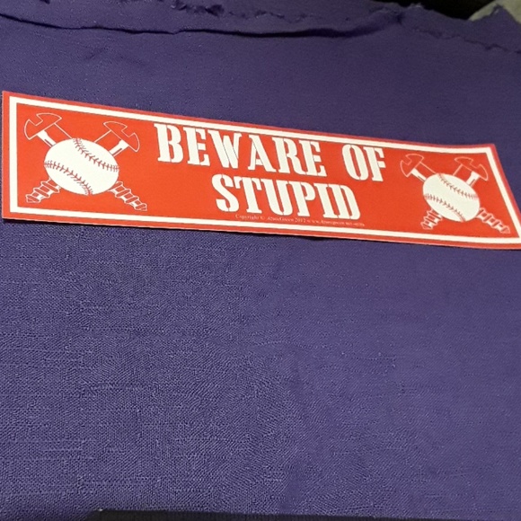 Other | Red Beware Of Stupid Bumper Sticker New | Poshmark